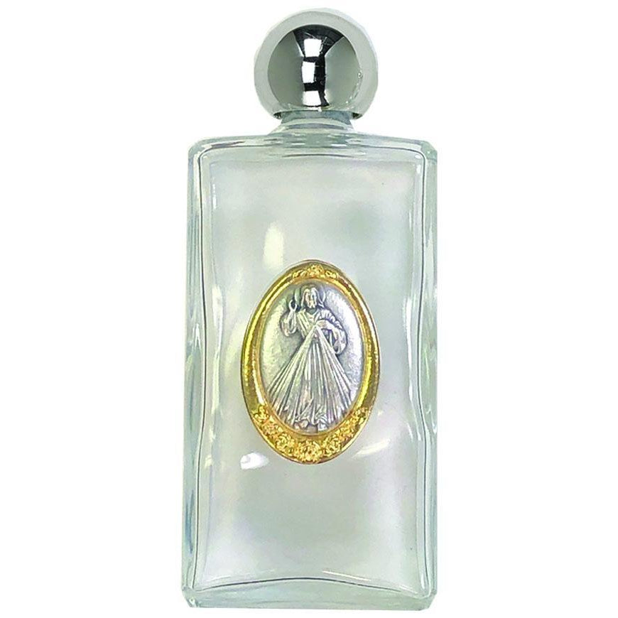 Large Glass Holy Water Bottle - Divine Mercy – Lumen Mundi