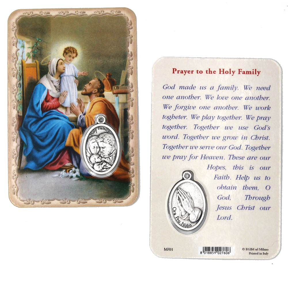 Prayer Card with Holy Family Medal – Lumen Mundi