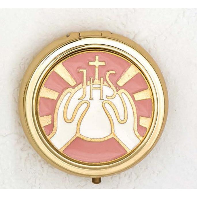 JHS Communion Pyx - Pink Enamel – Lumen Mundi